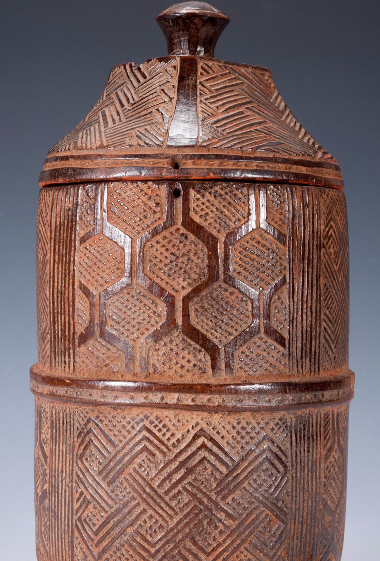 Antique Kuba Ceremonial Container, Tribal Sculpture For Sale at 1stDibs