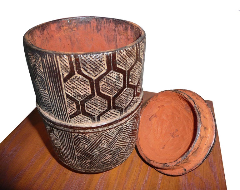 Antique Kuba Ceremonial Container, Tribal Sculpture For Sale at 1stDibs