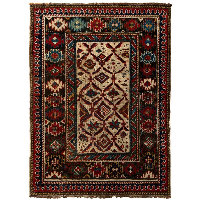 Antique Kuba Rug Red and Beige Geometric Pattern by Rug and Kilim For ...