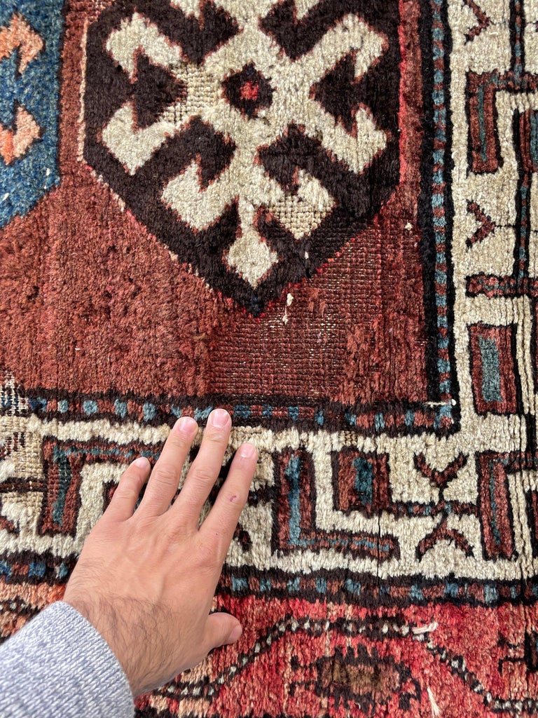 Antique Kurdish-Kazak Geometric Motifs Runner, circa 1920's For Sale at ...