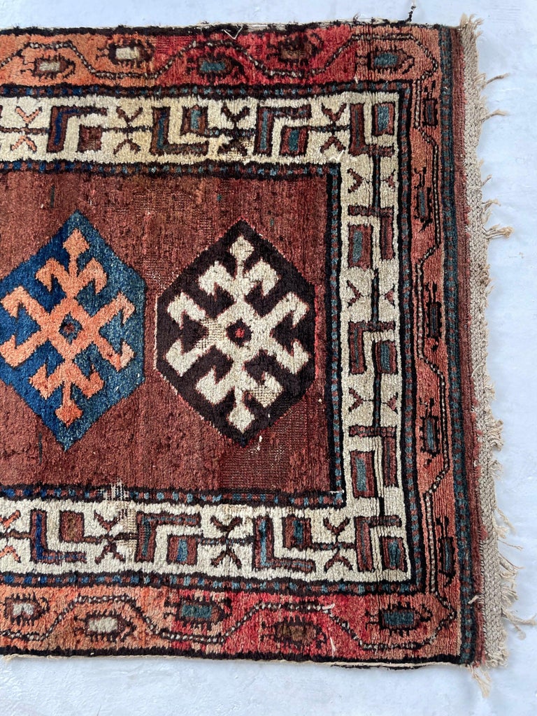 Antique Kurdish-Kazak Geometric Motifs Runner, circa 1920's For Sale at ...