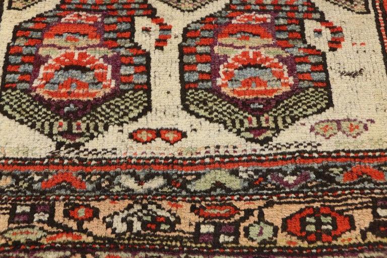 Antique Kurdish Persian Accent Rug with Boteh Pattern in Traditional ...