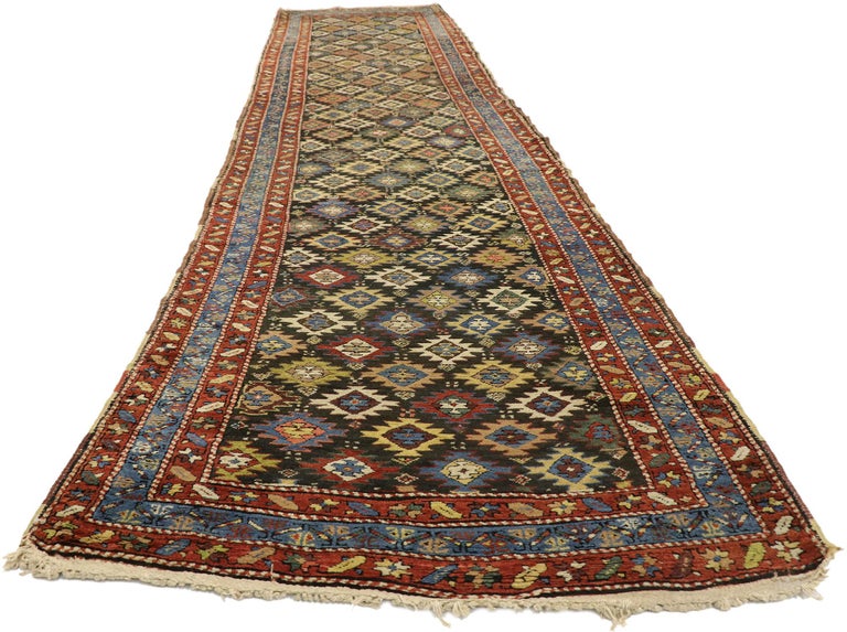 Antique Kurdish Persian Hallway Runner with Modern Tribal Style For ...