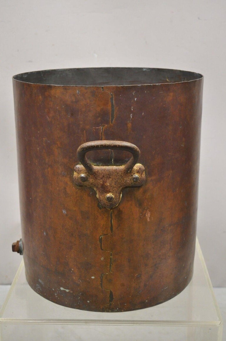 Antique L. Barth and Sons Large Copper Cooking Pot with Twin Handles ...
