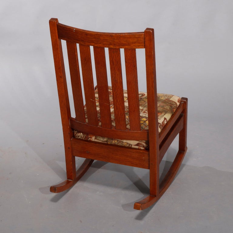 Antique L and J G Stickley Arts and Crafts Mission Oak Sewing Rocker ...