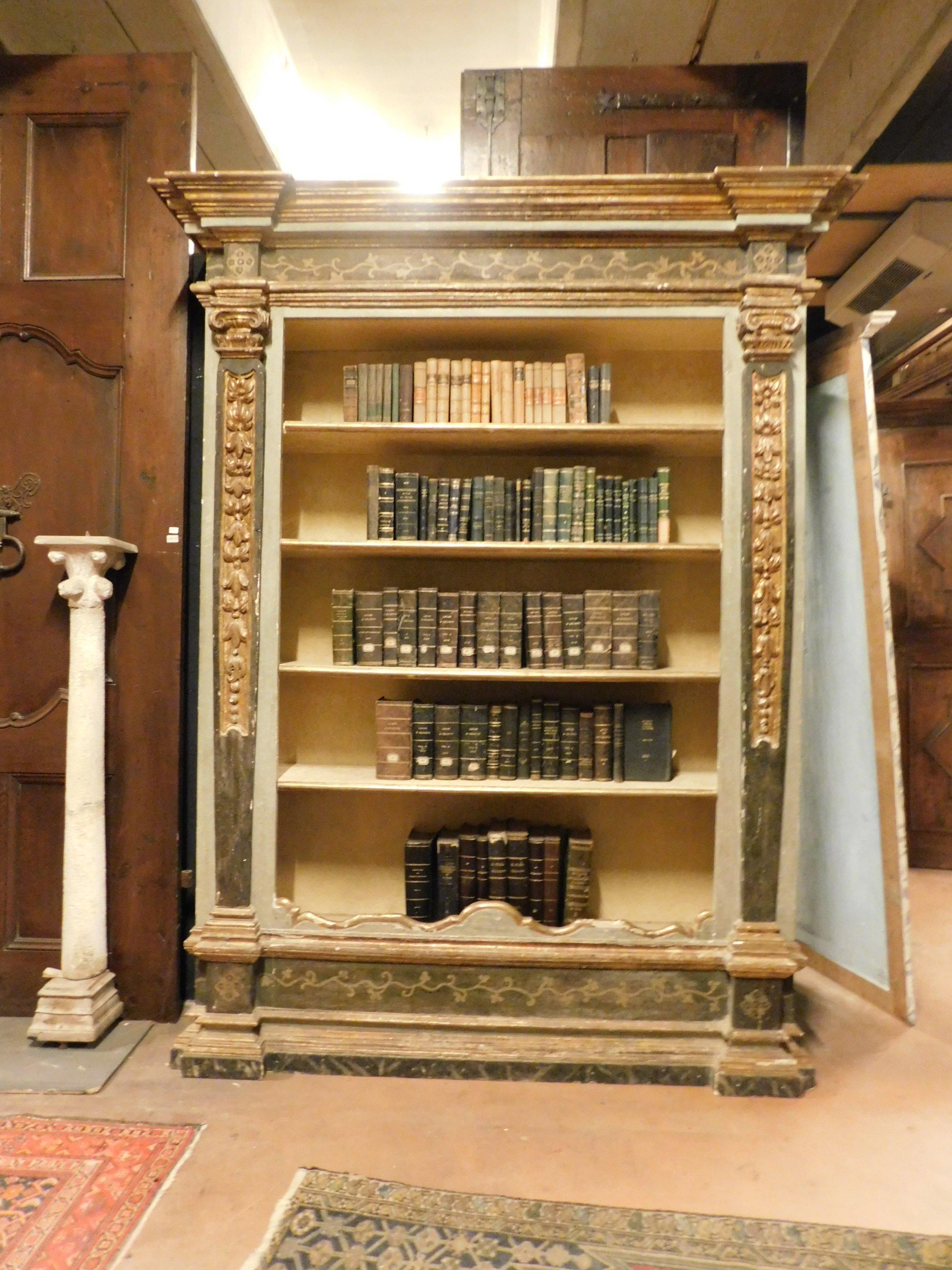 Antique Lacquered and Gilded Bookcase, 18th Century, Italy at 1stDibs ...