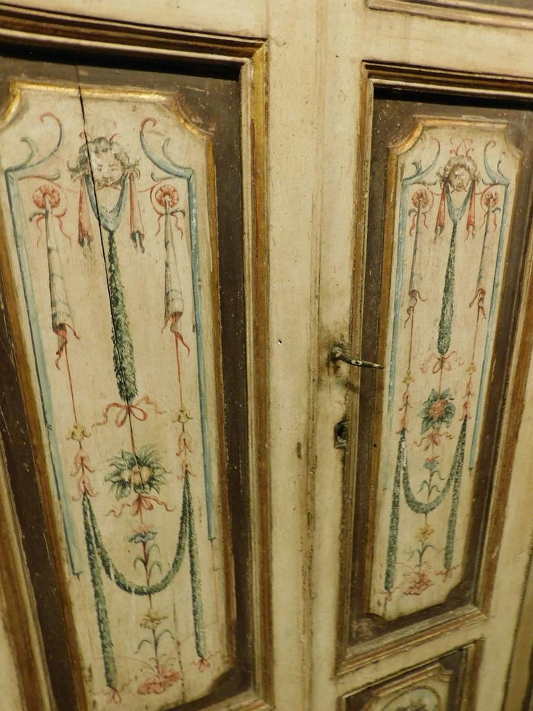 Antique Lacquered and Painted Interior Door with Frame, 18th Century ...