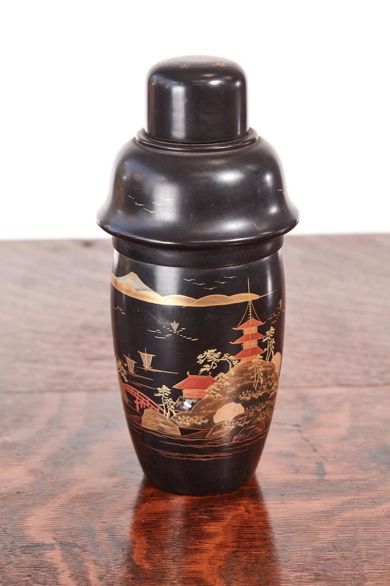 Antique Lacquered Art-Deco Cocktail Set at 1stDibs