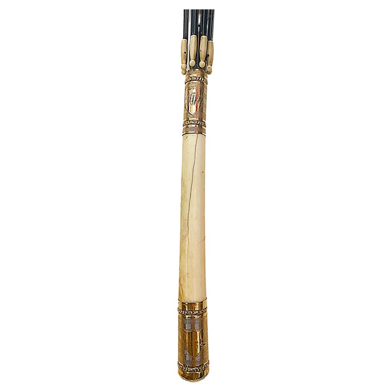 Antique Ladies Parasol Frame, Gold Handle, Band, Bone Handle and Tips ...