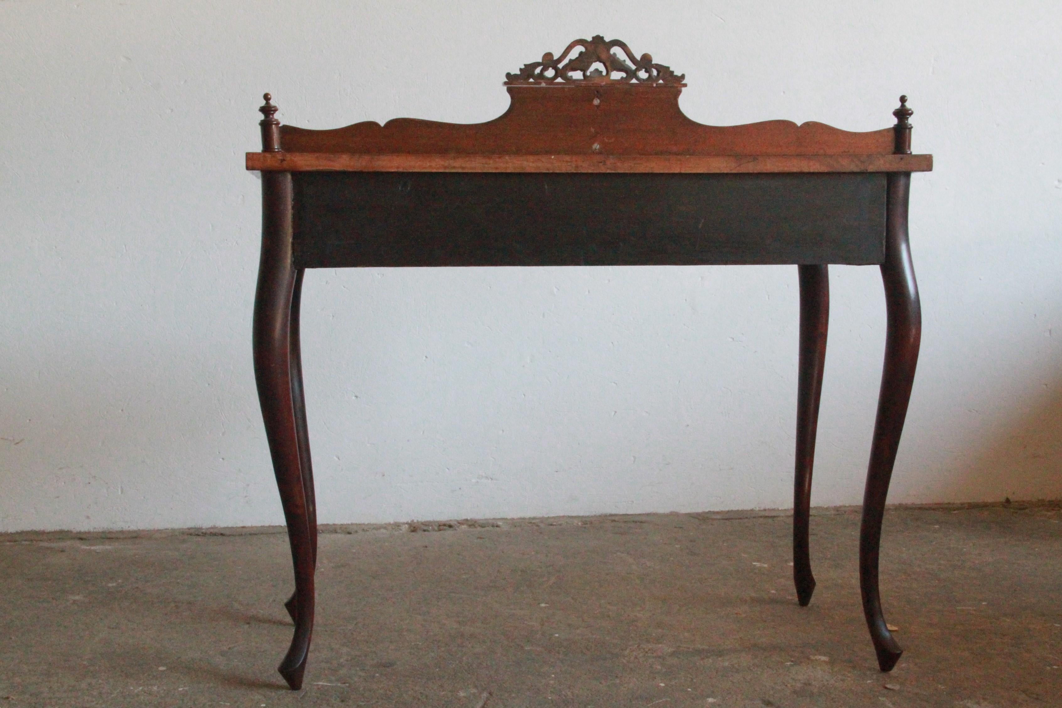 Antique Ladies Writing Desk, Console, Mahogany For Sale at 1stDibs