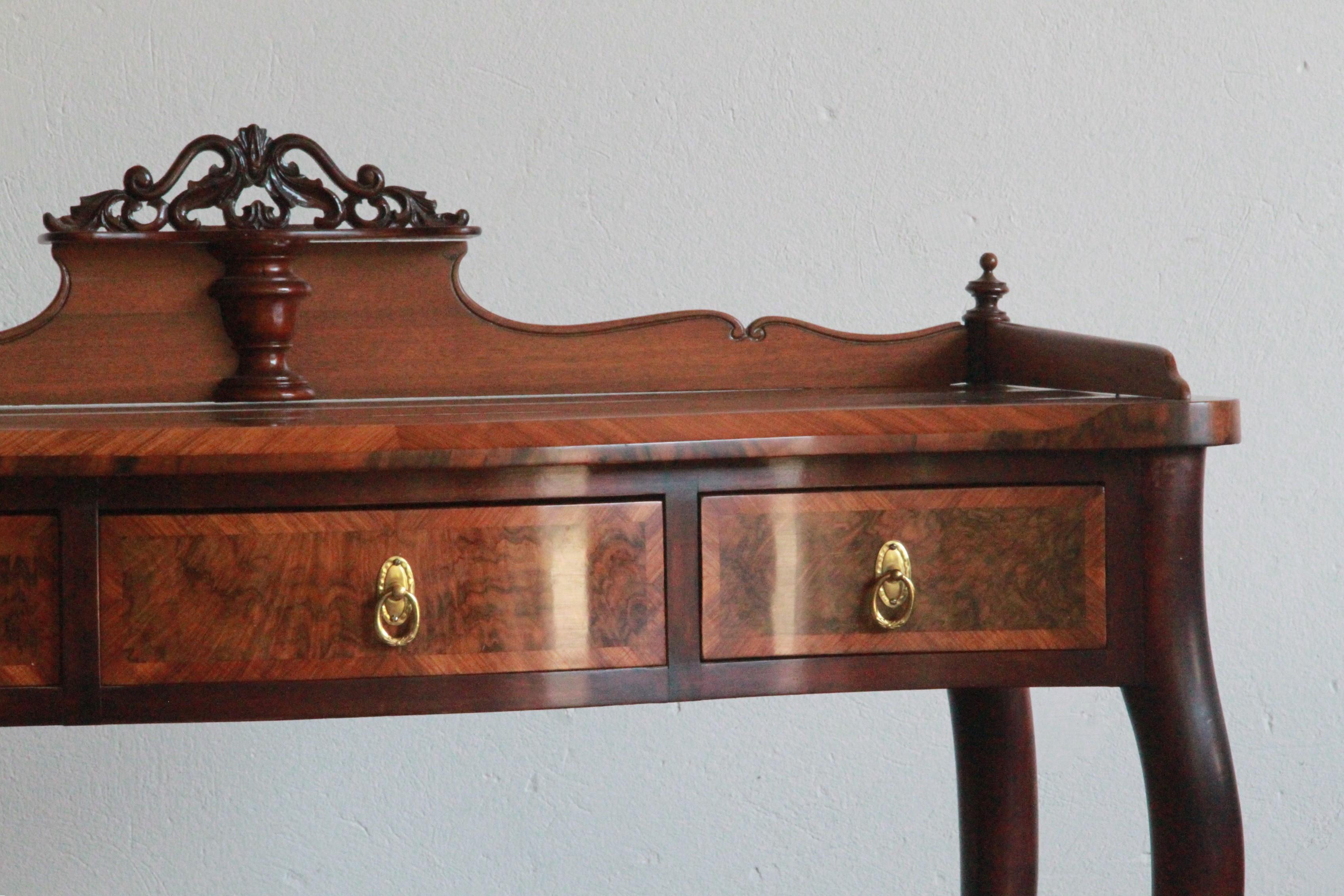 Antique Ladies Writing Desk, Console, Mahogany For Sale at 1stDibs