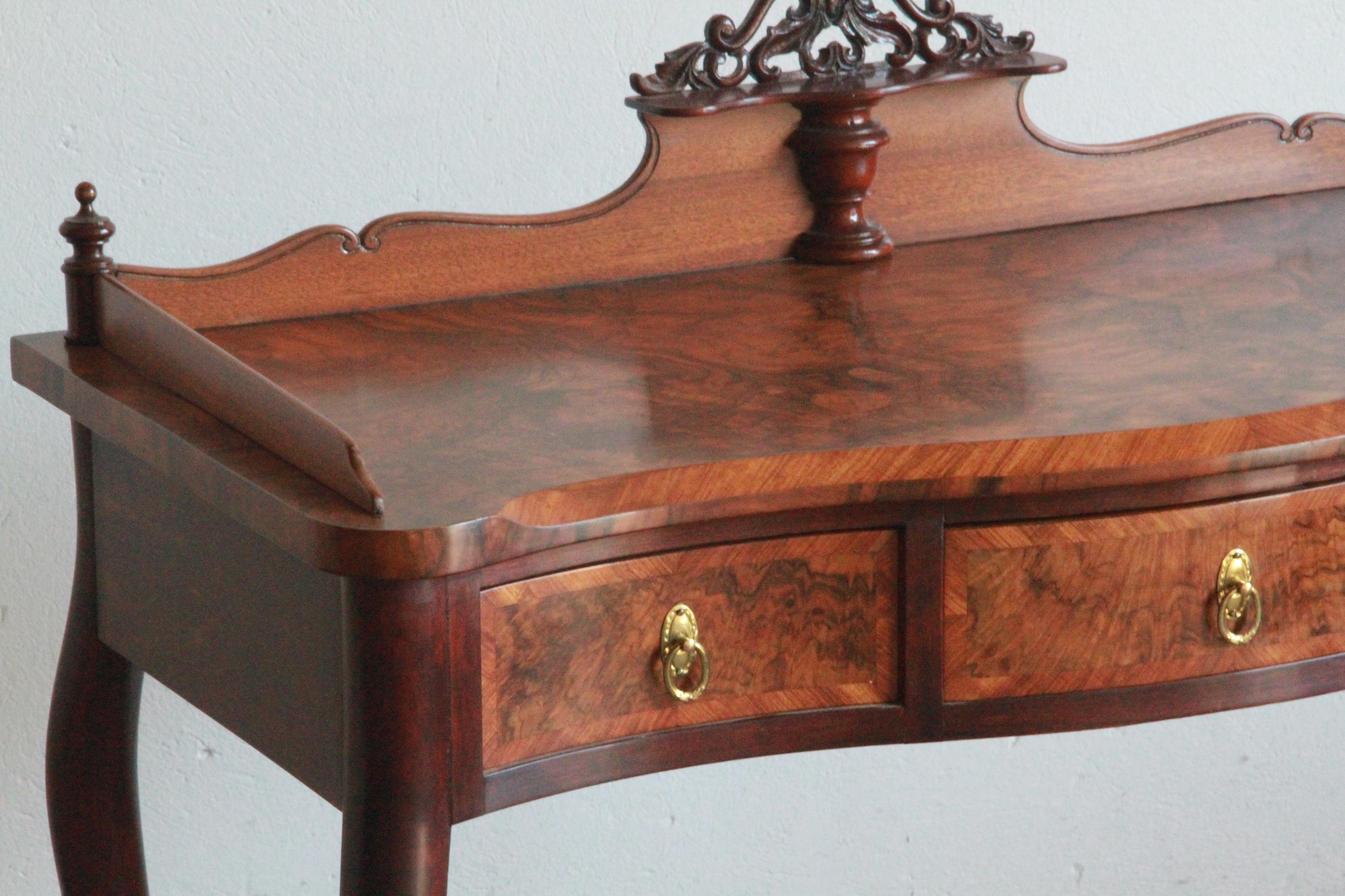 Antique Ladies Writing Desk, Console, Mahogany For Sale at 1stDibs