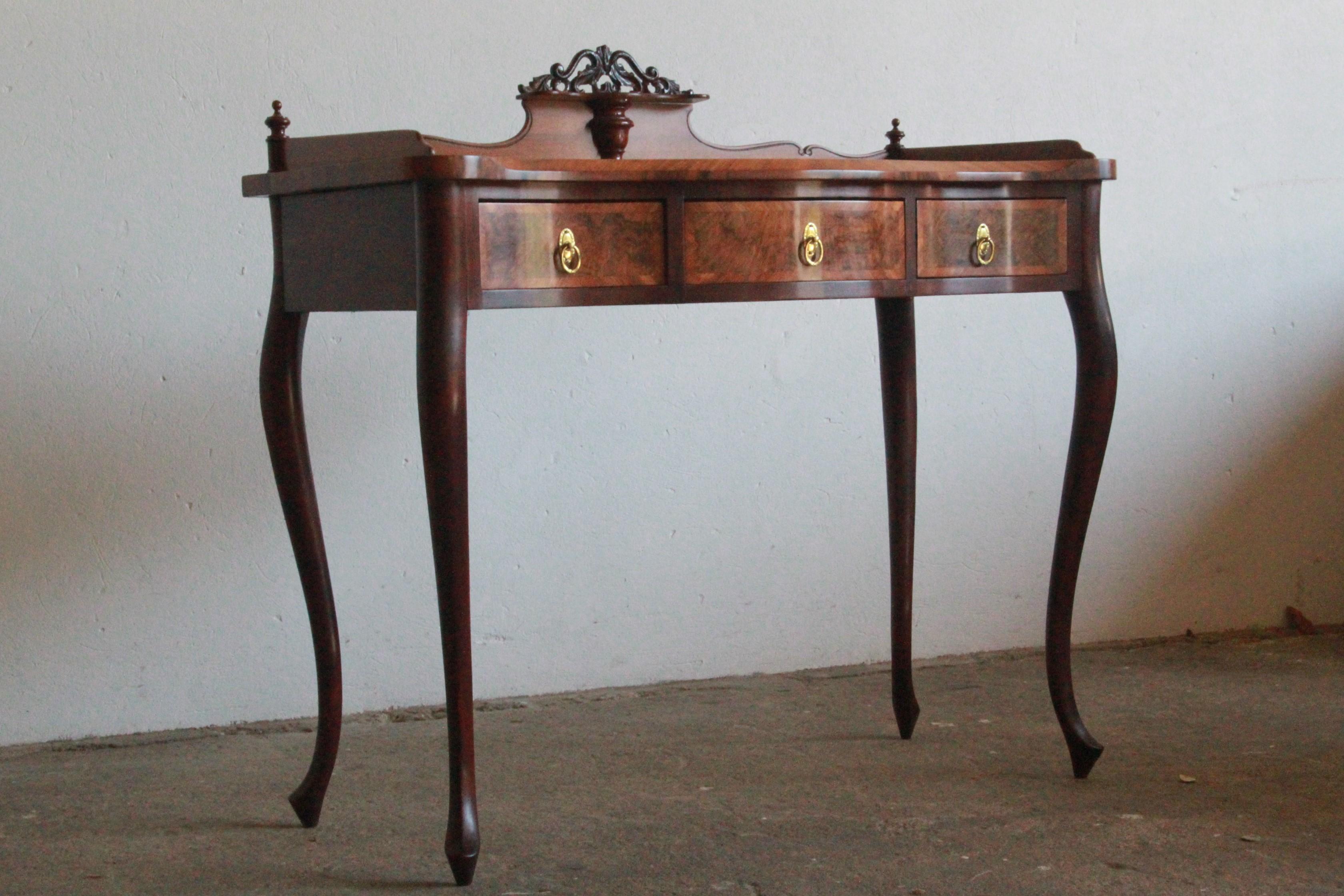 Antique Ladies Writing Desk, Console, Mahogany For Sale at 1stDibs