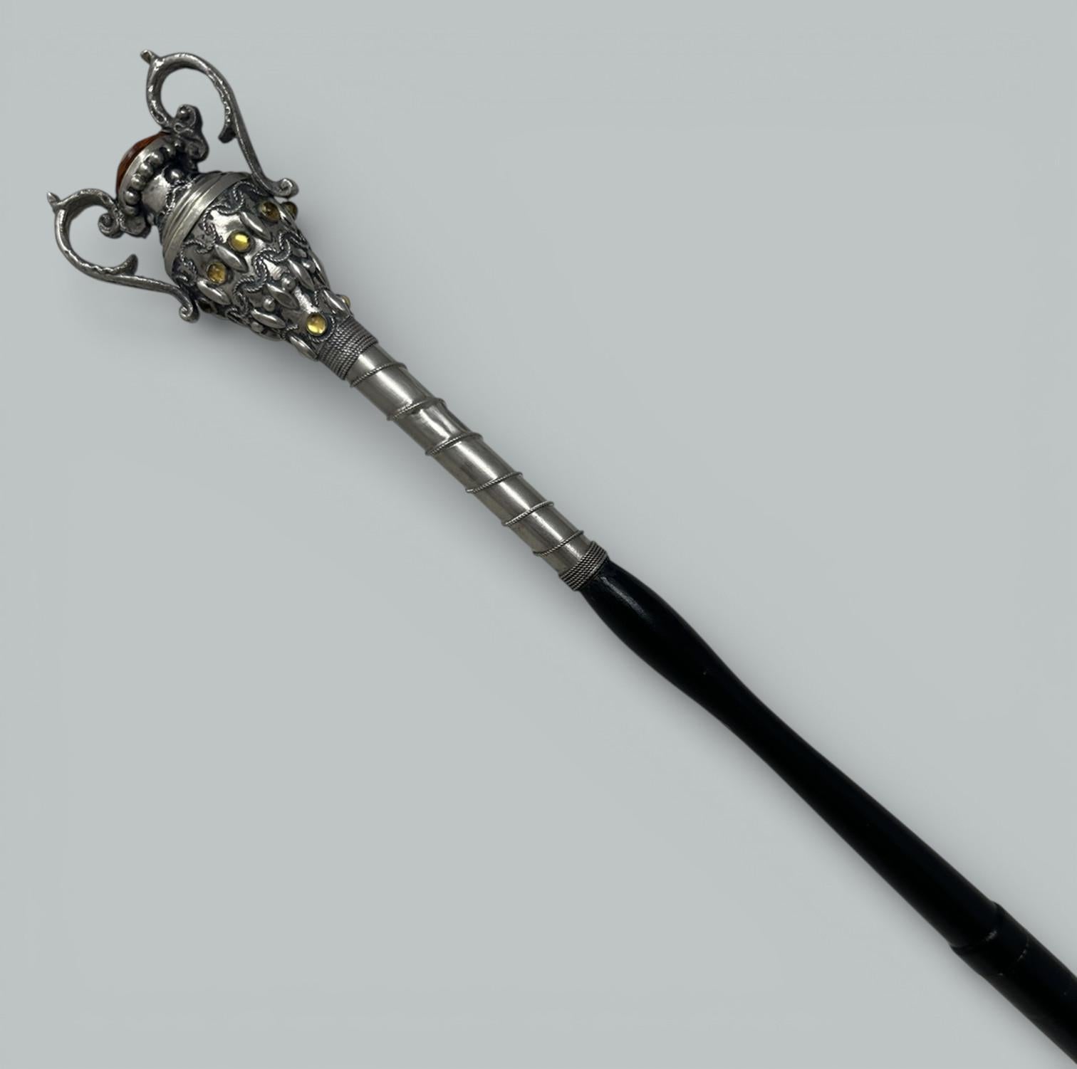 Antique Lady Gentlemans Sword English Walking Stick Cane Sterling ...