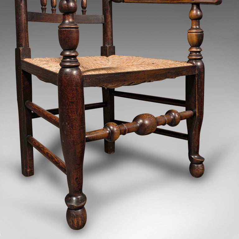 Antique Lancashire Spindle Back Carver, English, Hall, Elbow Chair ...