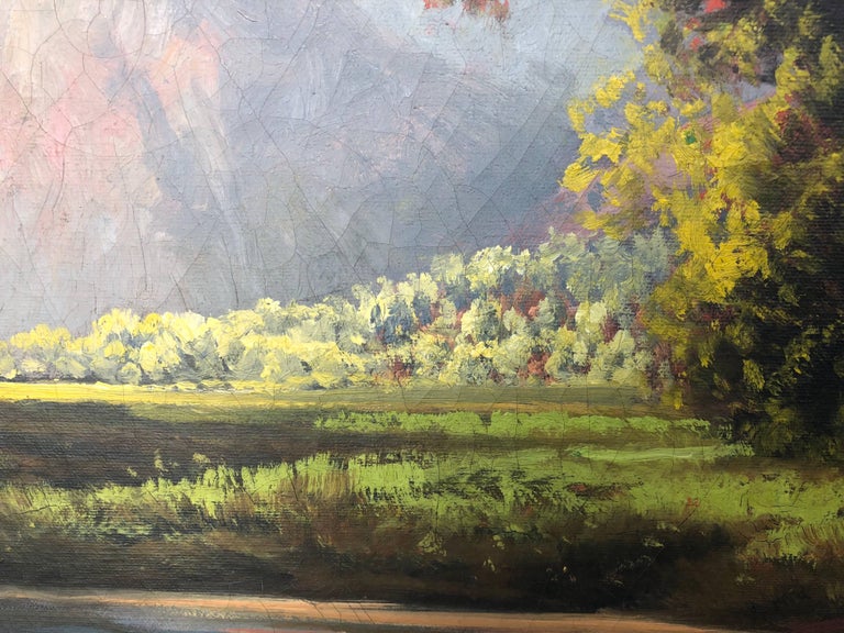 Antique Landscape Oil Painting by A D Greer For Sale at 1stDibs