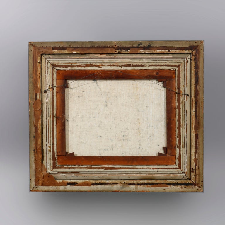 Antique Landscape Painting, Cottage Scene with Figure by E. Cole, 19th ...