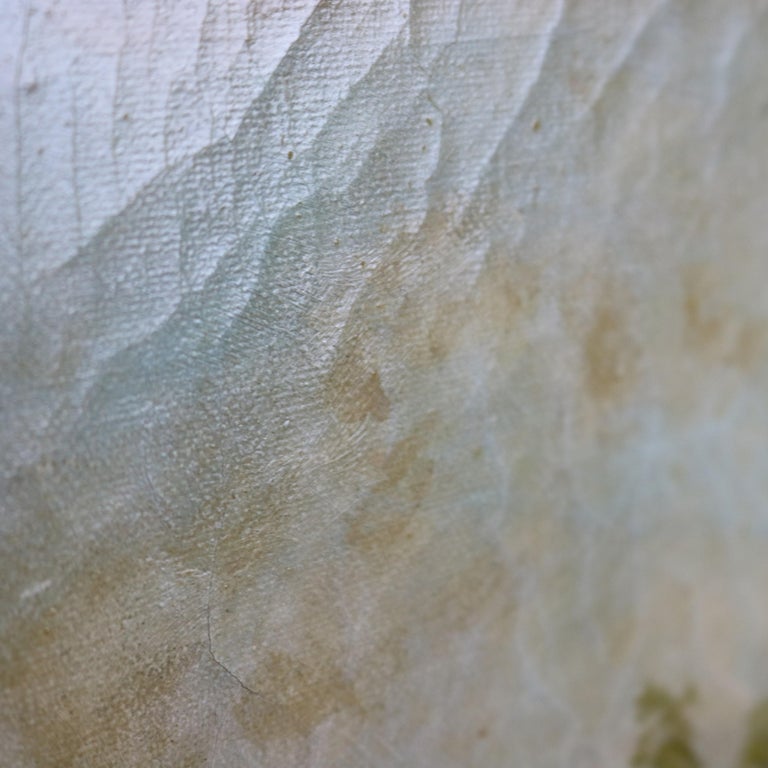 Antique Landscape Painting, Cottage Scene with Figure by E. Cole, 19th ...