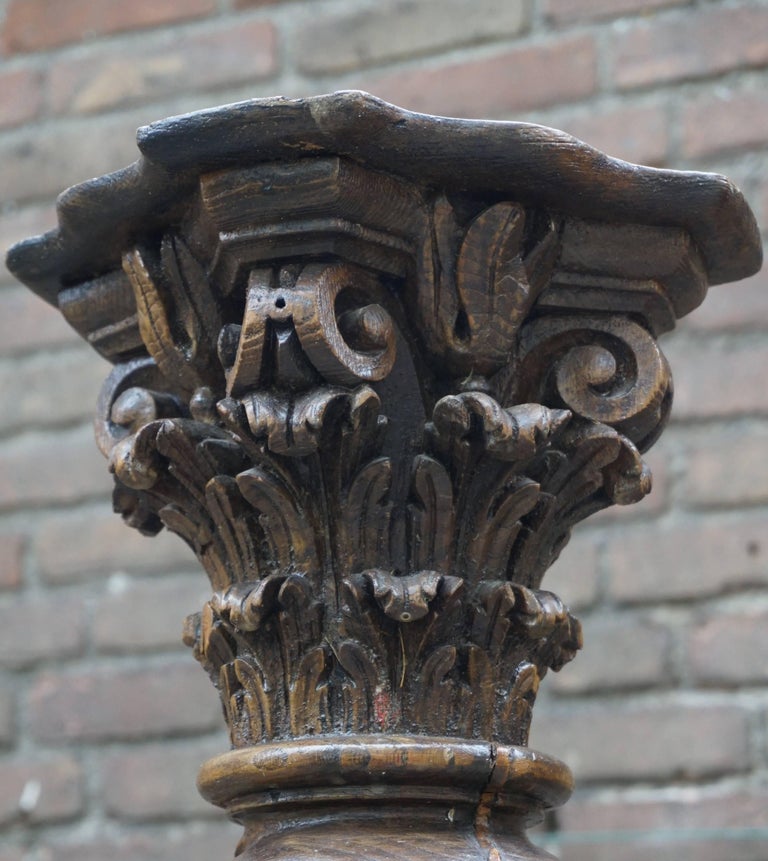 Antique Large and Hand-Carved Mid-19th Century Baroque Pedestal ...