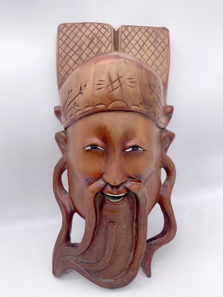 Antique Large Chinese Carved Hardwood Hanging Woodcarving For Sale at ...