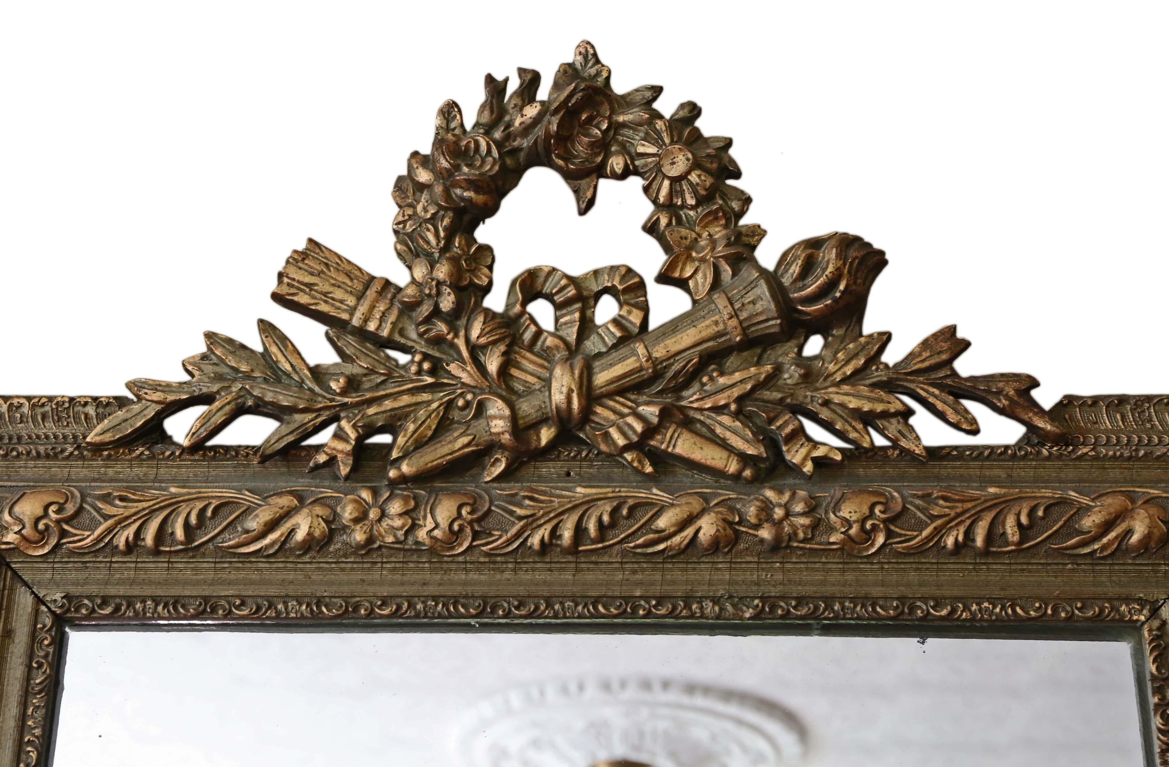Antique Large 19th Century Gilt Overmantle or Wall Mirror For Sale at ...