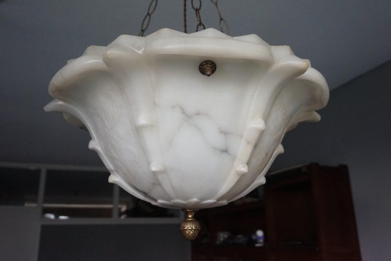 Antique Large Belle Époque or Arts and Crafts Hand Carved Alabaster ...