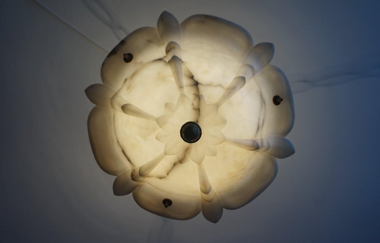 Antique Large Belle Époque or Arts and Crafts Hand Carved Alabaster ...