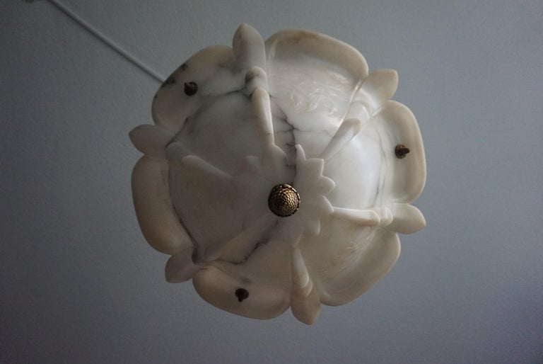 Antique Large Belle Époque or Arts and Crafts Hand Carved Alabaster ...