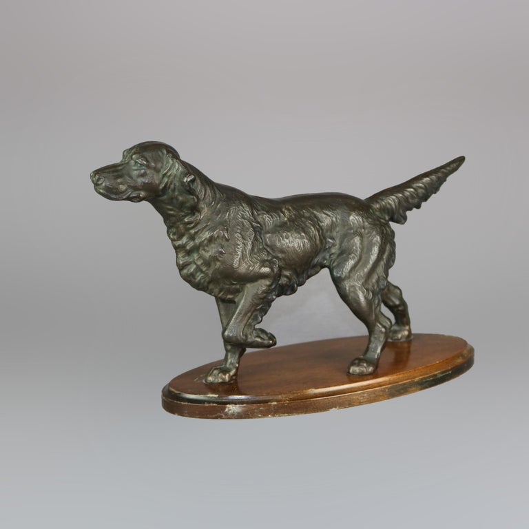 Antique Large Bronze Irish Setter Sculpture On Mahogany Base, Circa ...