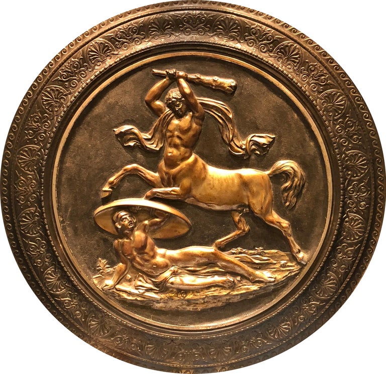 Antique Large Bronze Roundel of Hercules Fighting Centaur For Sale at ...
