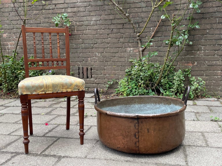 Antique, Large and Decorative Hand Hammered Copper and Forged Iron ...