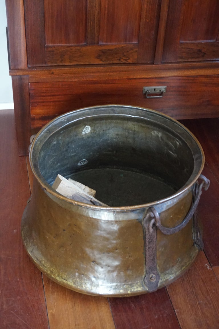 Antique, Large and Decorative Hand Hammered Copper and Wrought Iron ...