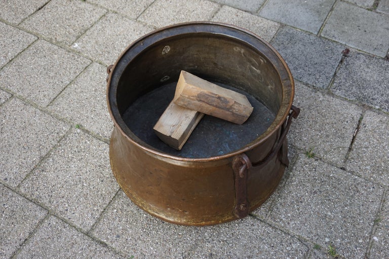 Antique, Large and Decorative Hand Hammered Copper and Wrought Iron ...