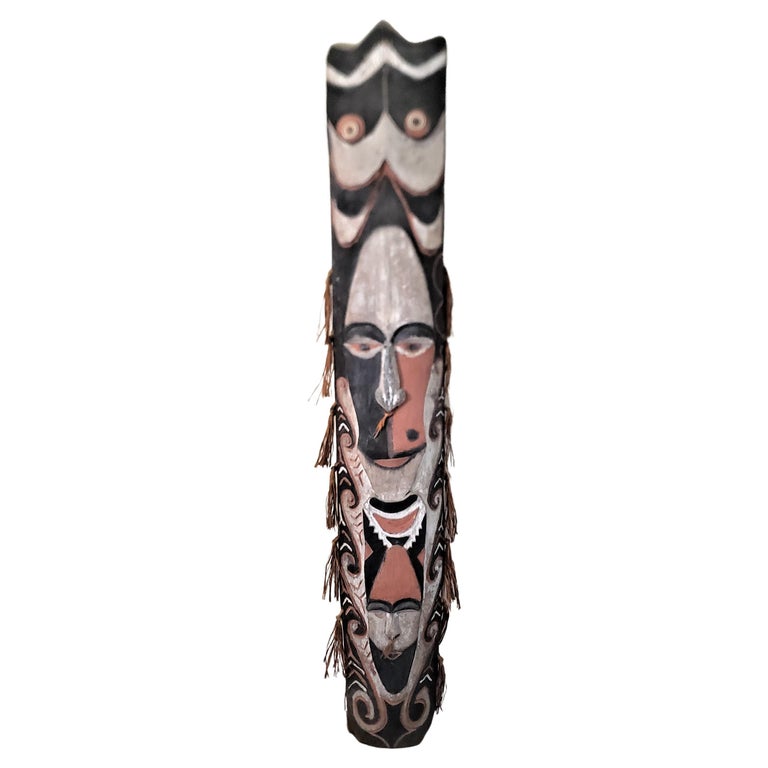 Antique Large Hand-Carved and Polychrome Painted Southeast Asian Mask ...