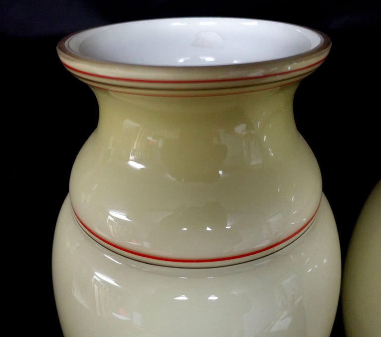 Antique large Hand Painted Bristol Glass Vases, Ric072 For Sale at 1stDibs