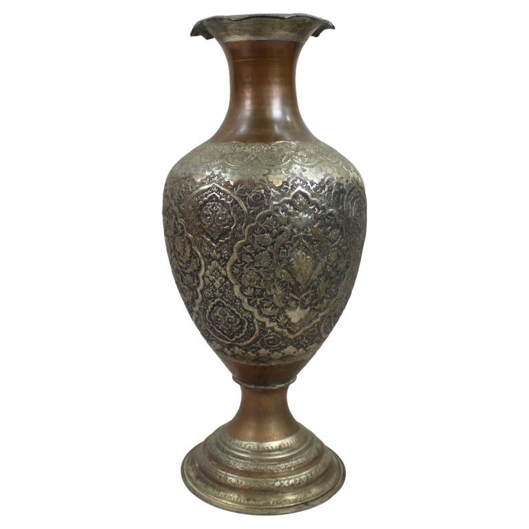 Antique Large Indian Silver Copper Urn at 1stDibs