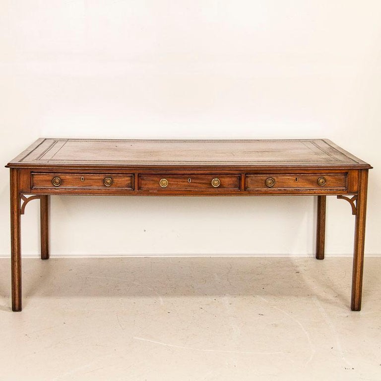 Antique Large Partners Desk Leather Top Writing Desk from England at ...