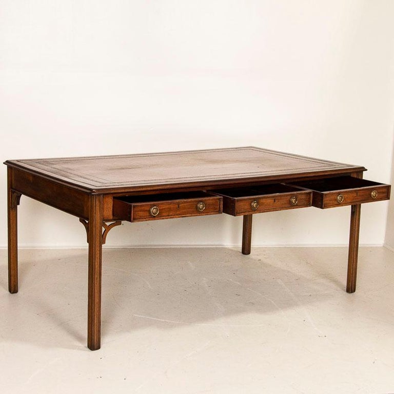 Antique Large Partners Desk Leather Top Writing Desk from England at ...