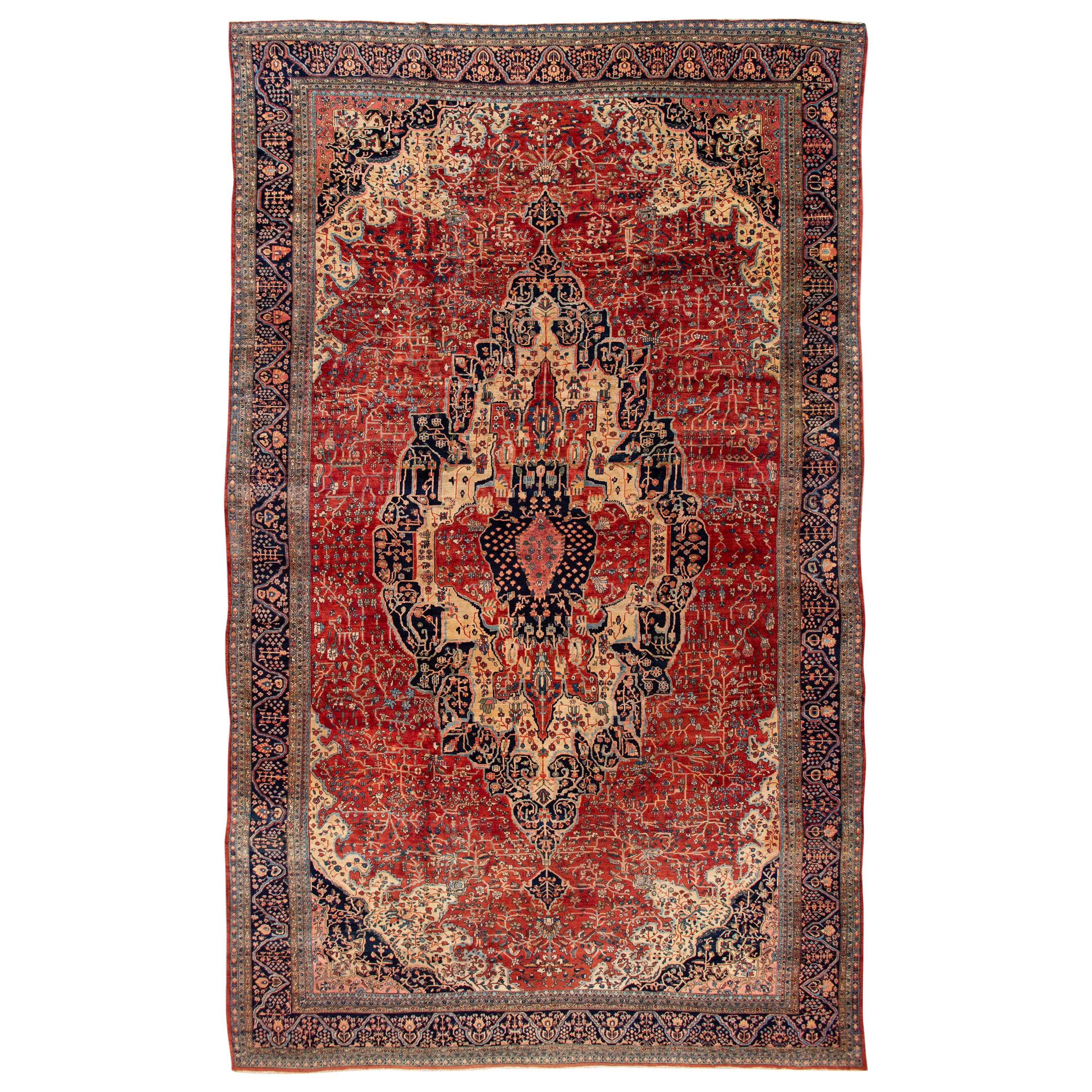 Antique Persian Farahan Rug at 1stDibs
