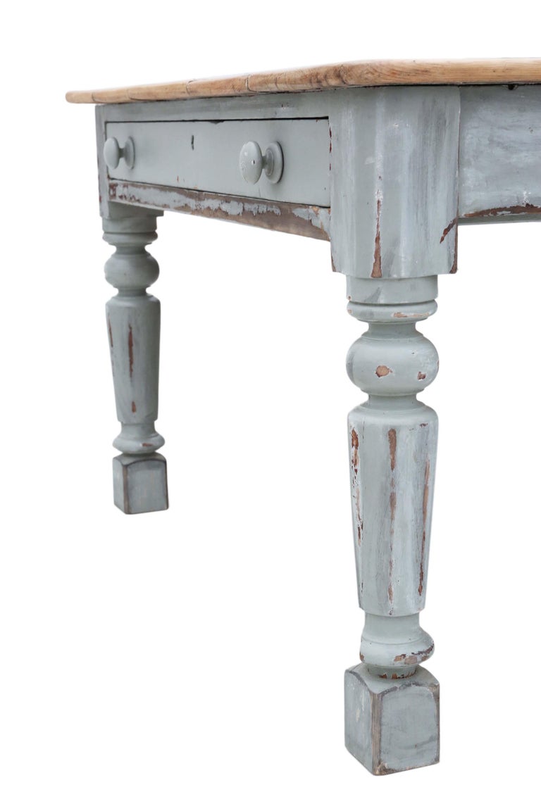 Antique Large Pine Scrub Top Kitchen Dining Table, 19th Century at 1stDibs