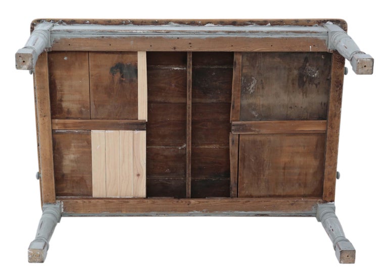 Antique Large Pine Scrub Top Kitchen Dining Table, 19th Century at 1stDibs