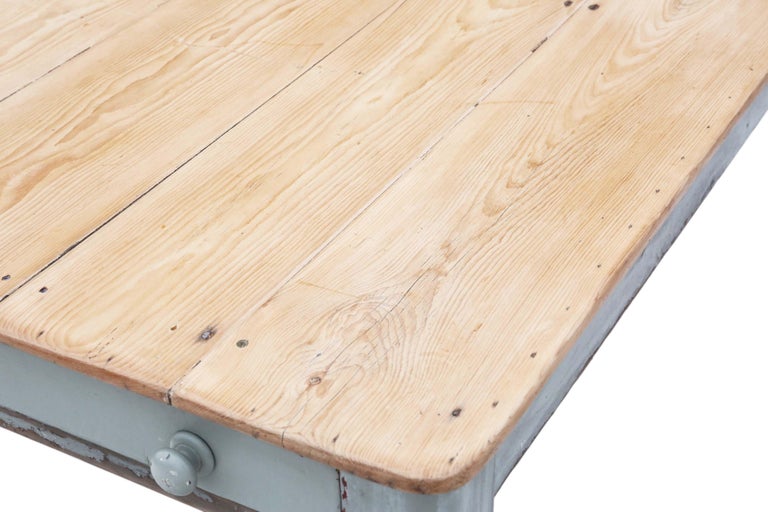 Antique Large Pine Scrub Top Kitchen Dining Table, 19th Century at 1stDibs