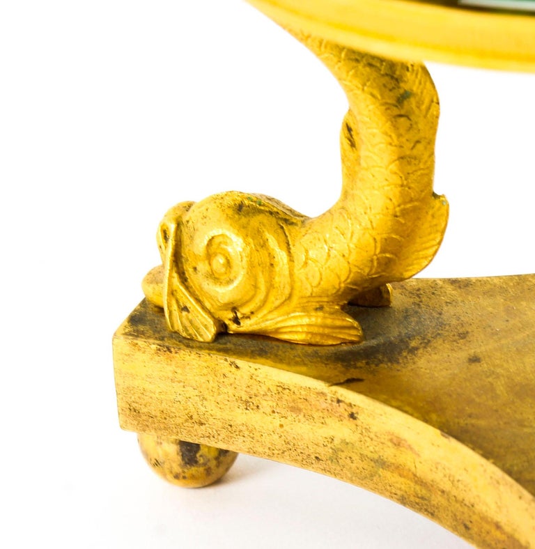 Antique Large Polished Malachite and Ormolu Sphere, 19th Century at 1stDibs