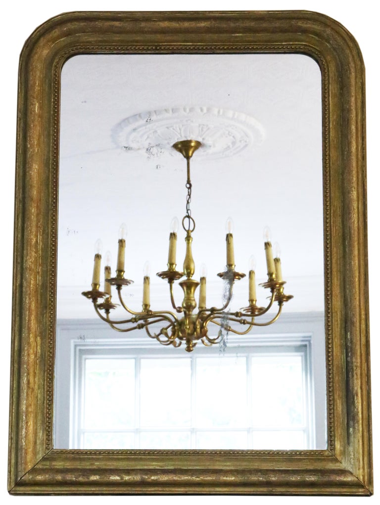 Antique large quality gilt wall or overmantle mirror late 19th Century ...