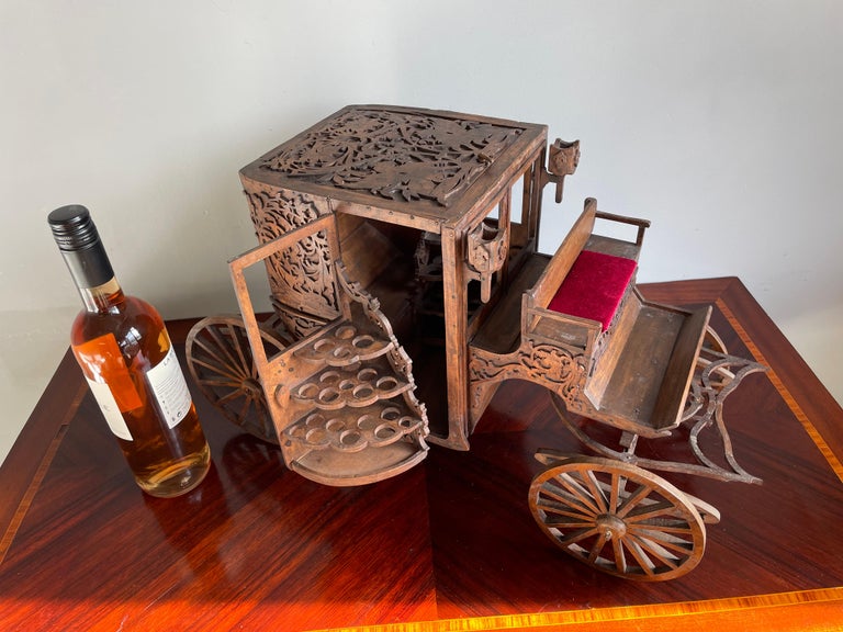 Antique Large and Rare, Late 1800s Hand Crafted Wooden Carriage Novelty ...