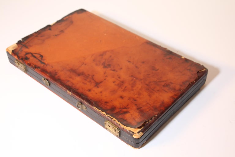 Antique Large Red and Black Backgammon Game with Bakelite Pieces at ...