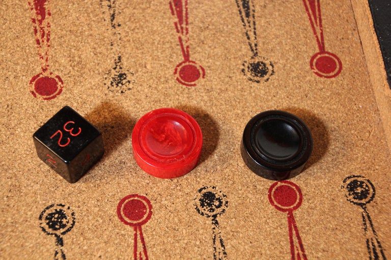 Antique Large Red and Black Backgammon Game with Bakelite Pieces at ...