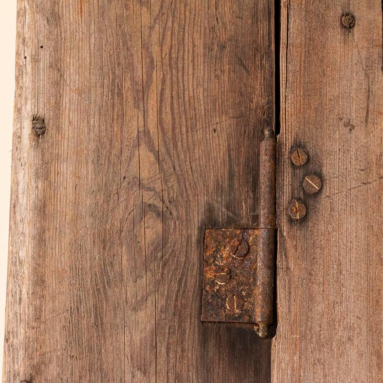 Antique Large Rustic Pine Armoire with Interior Hanging Options at 1stDibs