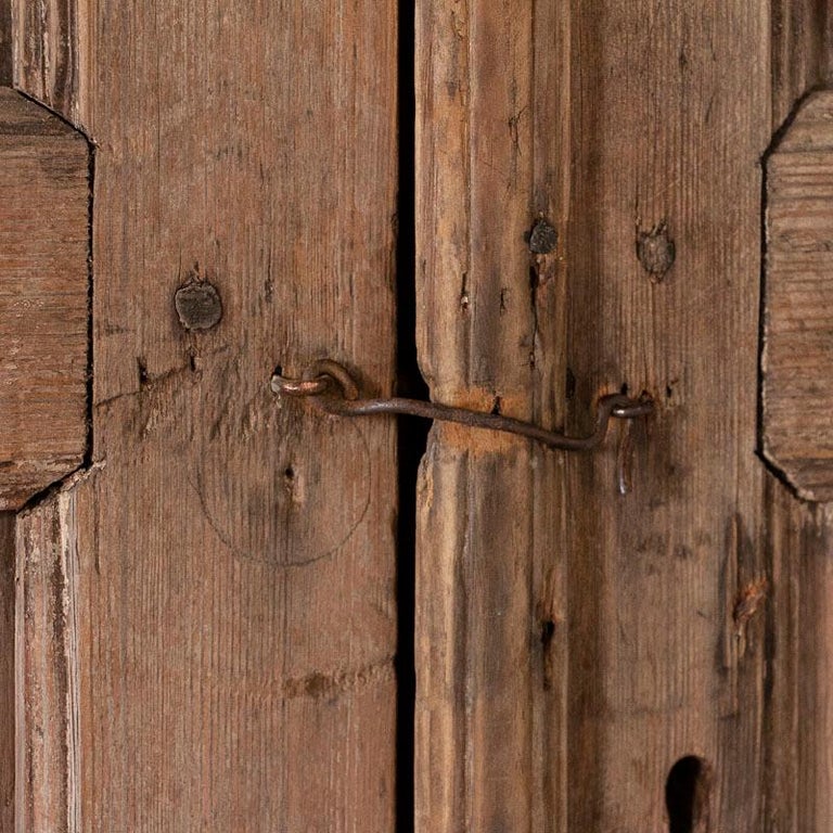 Antique Large Rustic Pine Armoire with Interior Hanging Options at 1stDibs
