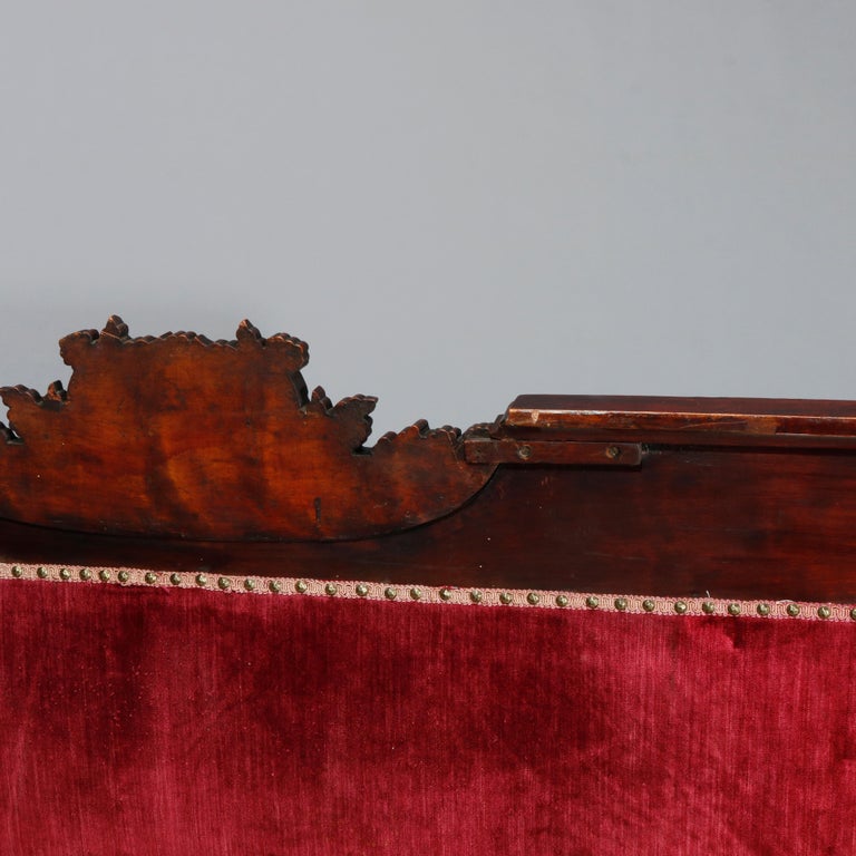 Antique Large Victorian Carved Mahogany and Velvet Sofa, Circa 1890 at ...
